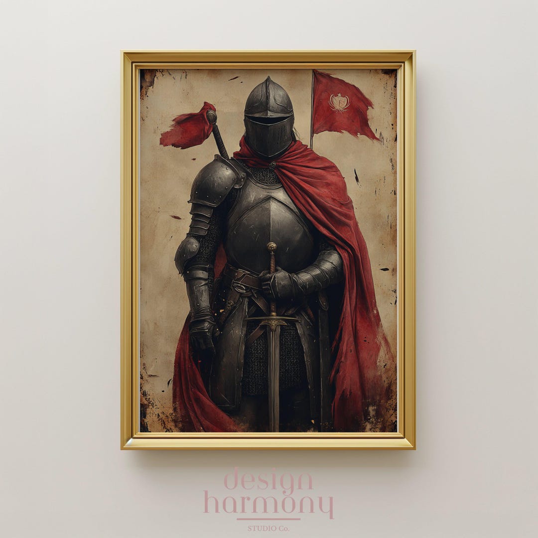 Medieval Knight Wall Art, Romantic Medieval Decor, Renaissance Style ...