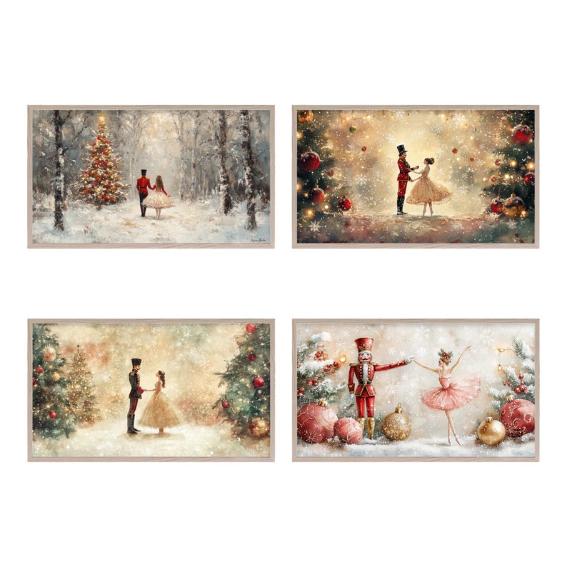 Nutcracker Watercolor Wall Art Bundle | Vintage Ballet Christmas Décor ...