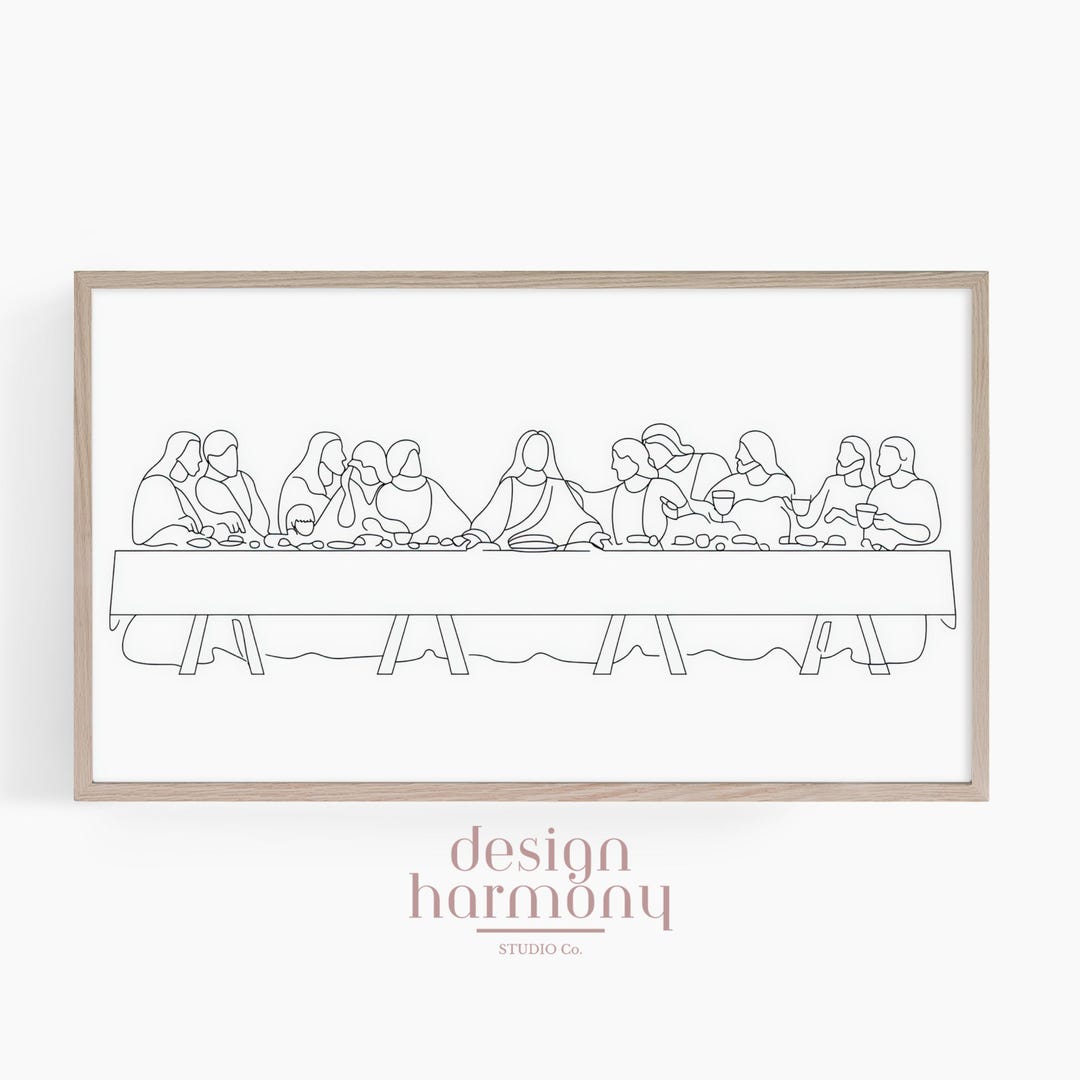Last Supper Line Art | Minimalist Christian Samsung Frame TV Art ...