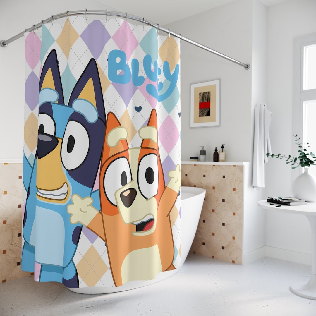 Bluey Shower Curtains, Shower Curtains Kids, Bluey and Family, Home ...