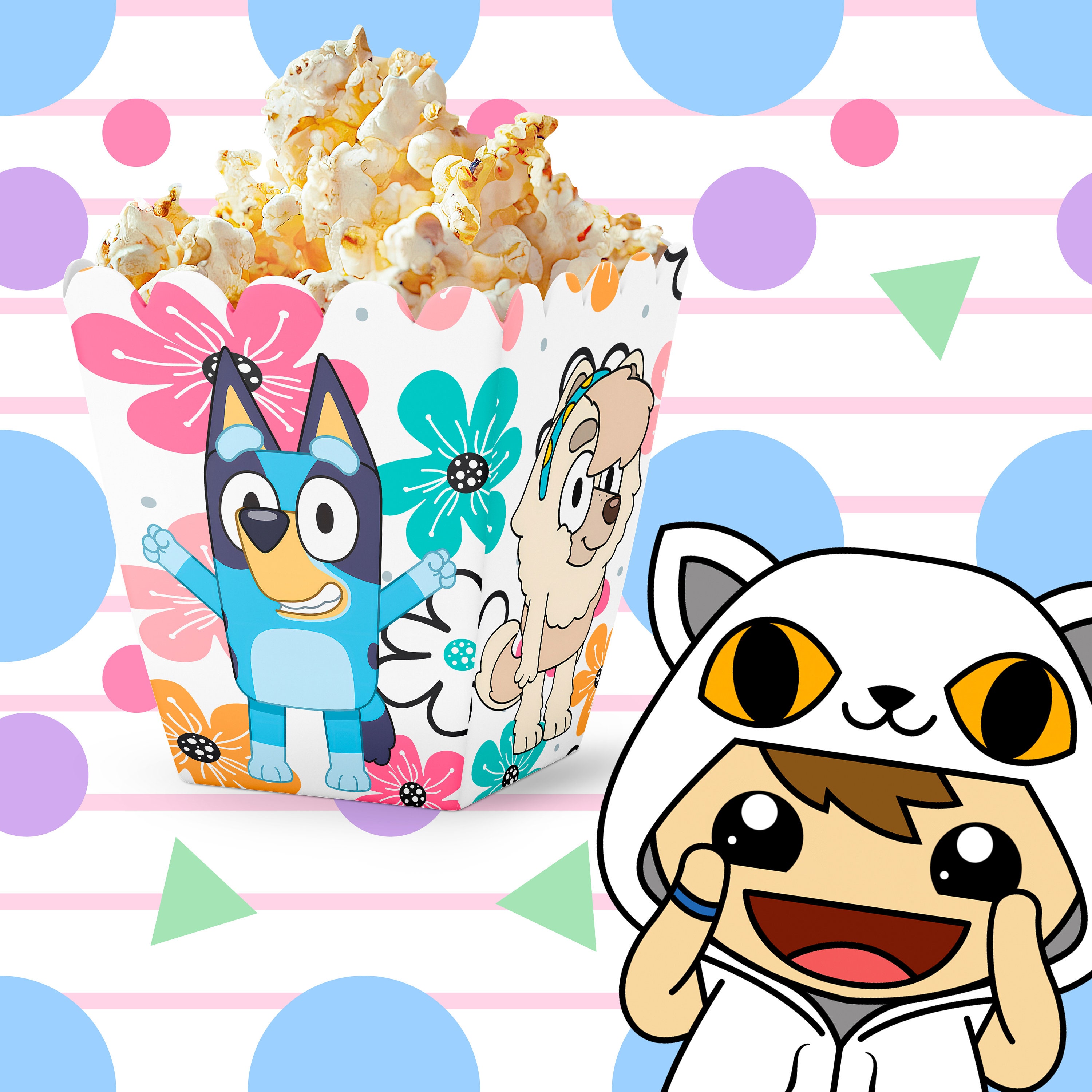 Bluey Birthday Party Supplie, Bluey Popcorn Designs, Party, Bluey ...