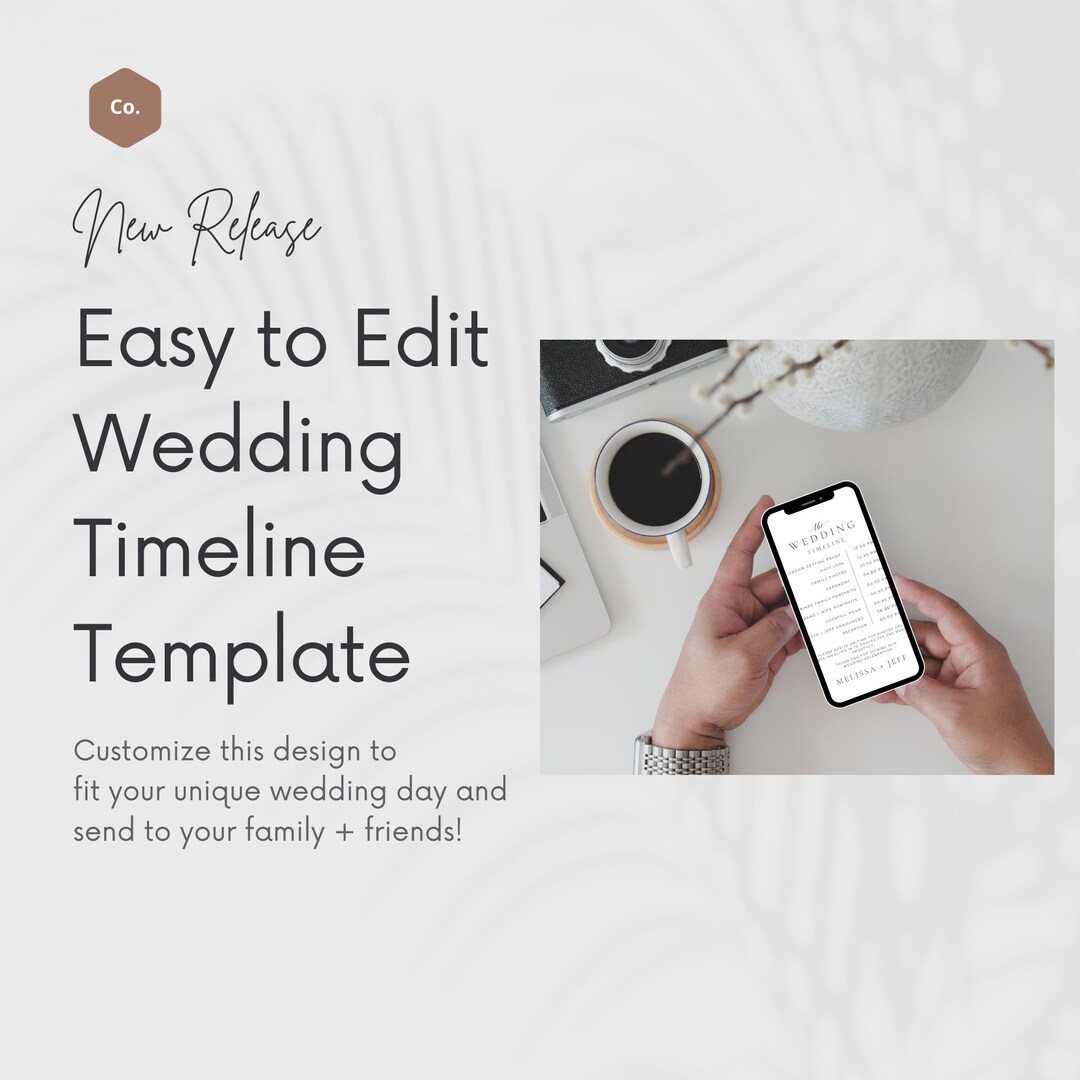 Customizable Wedding Timeline Canva Template Free - Etsy