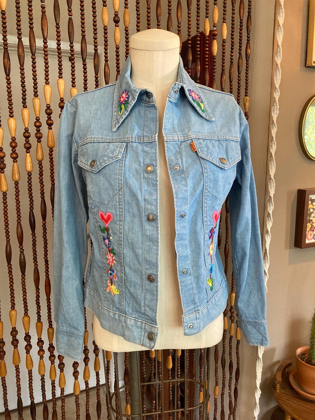 1970s Levis Jean Jacket Vintage Levi Jacket With 70s Embroidery 70s ...