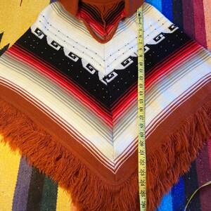 70’s Knit Poncho With Fringe 70’s Chevron Poncho 70’s Colorful Poncho ...