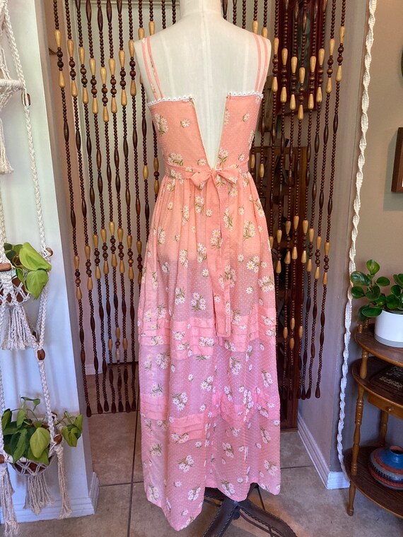 70’s cottagecore sleeveless sundress 70’s summer dres… - Gem