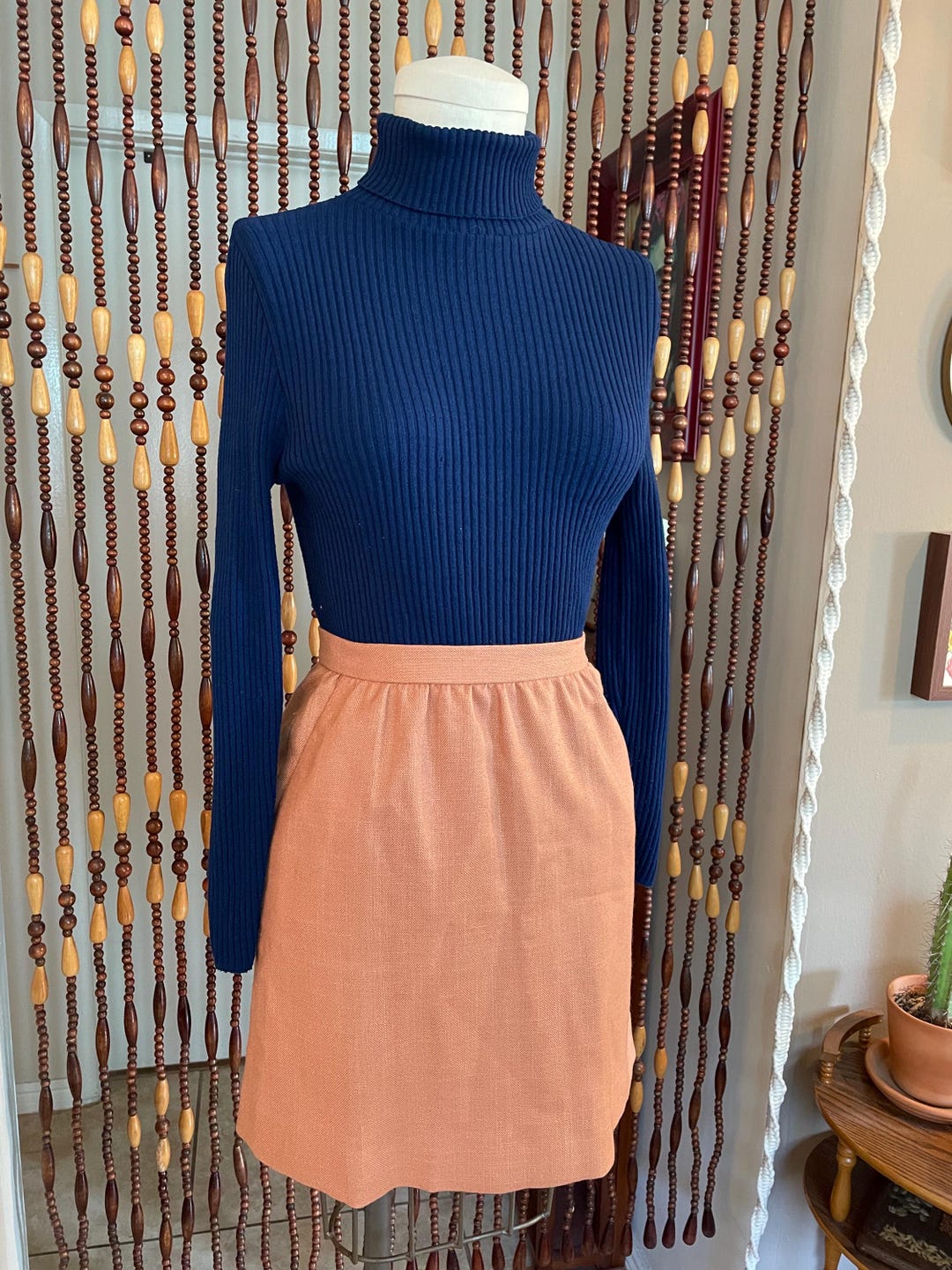 70’s Mini Skirt 70’s Mod Mini Skirt 70’s Tan Mini Skirt Vintage Tweed ...