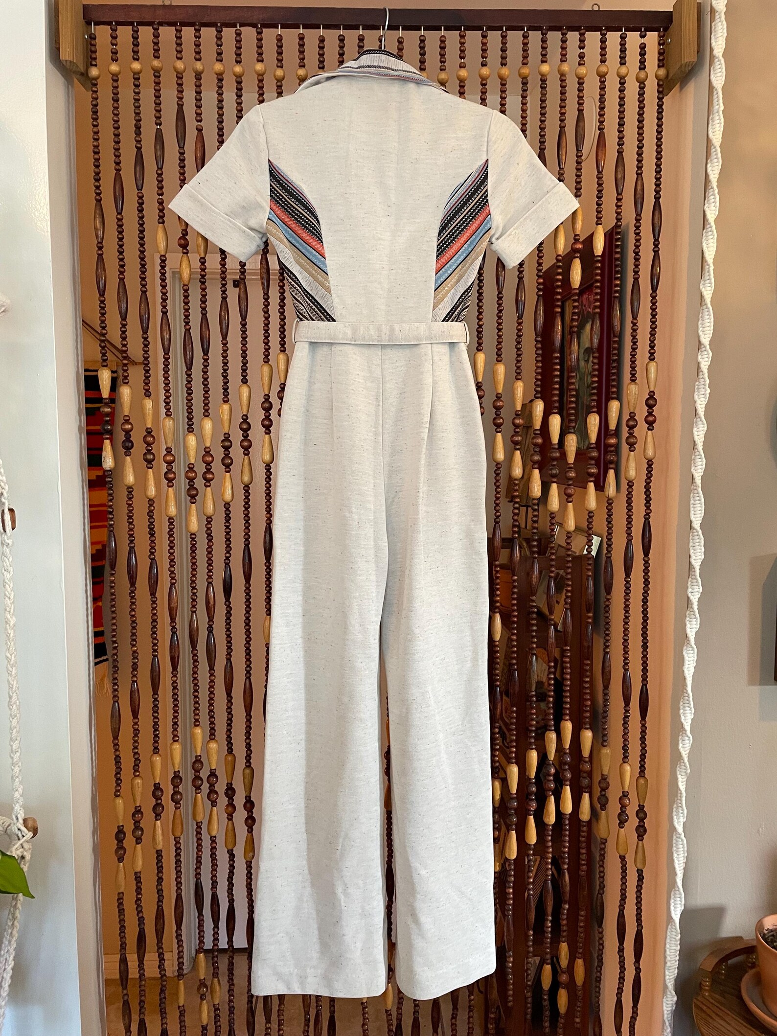 Groovy 70s Polyester Jumpsuit RARE 70s Jumper With Belt Chelsea Collar ...