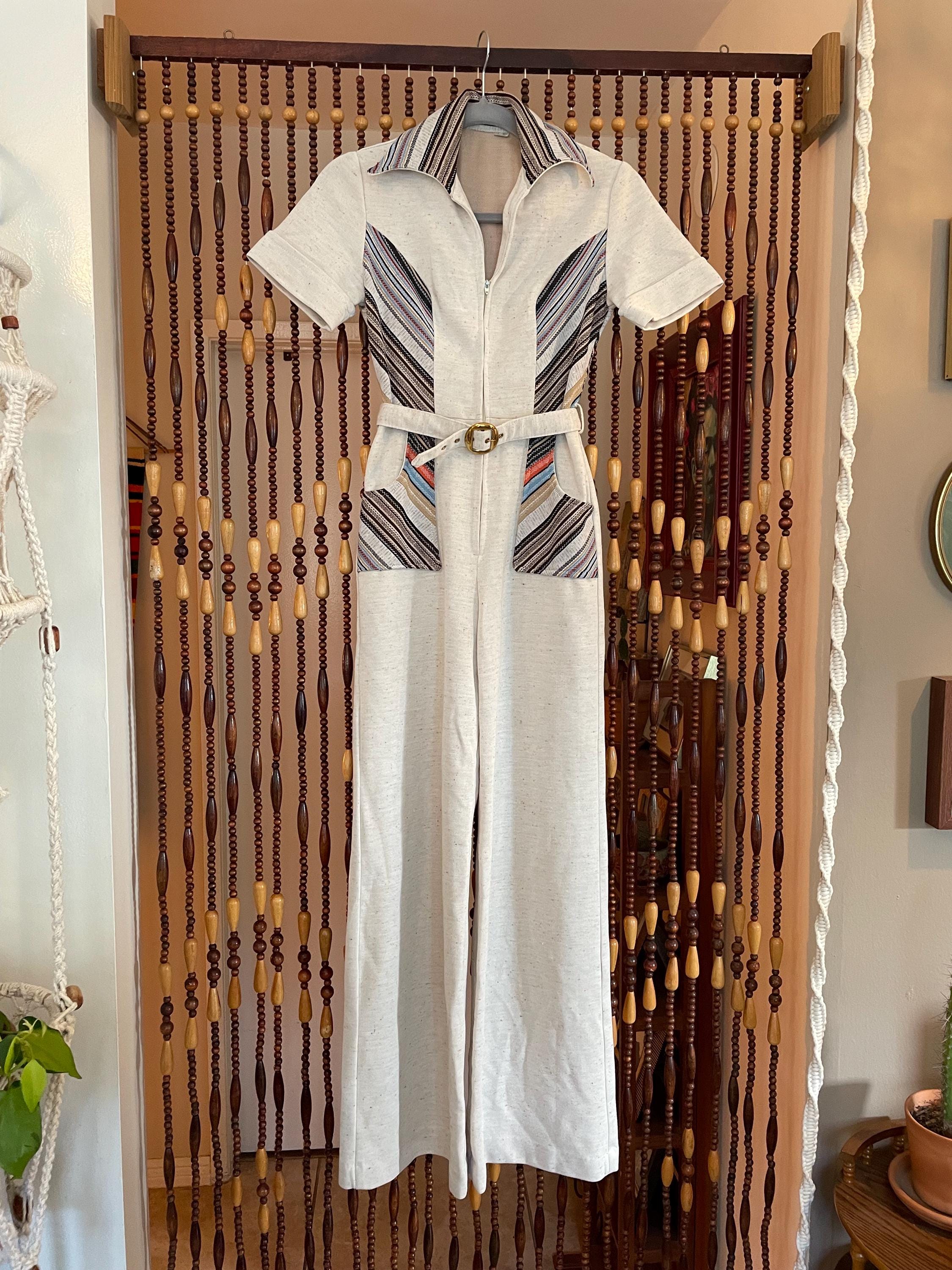 Groovy 70s Polyester Jumpsuit RARE 70s Jumper With Belt Chelsea Collar ...