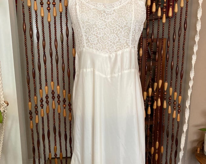 1930’s Basque Waist Satin Slip 1930’s Slip 1930’s Nightgown 30’s Cream ...