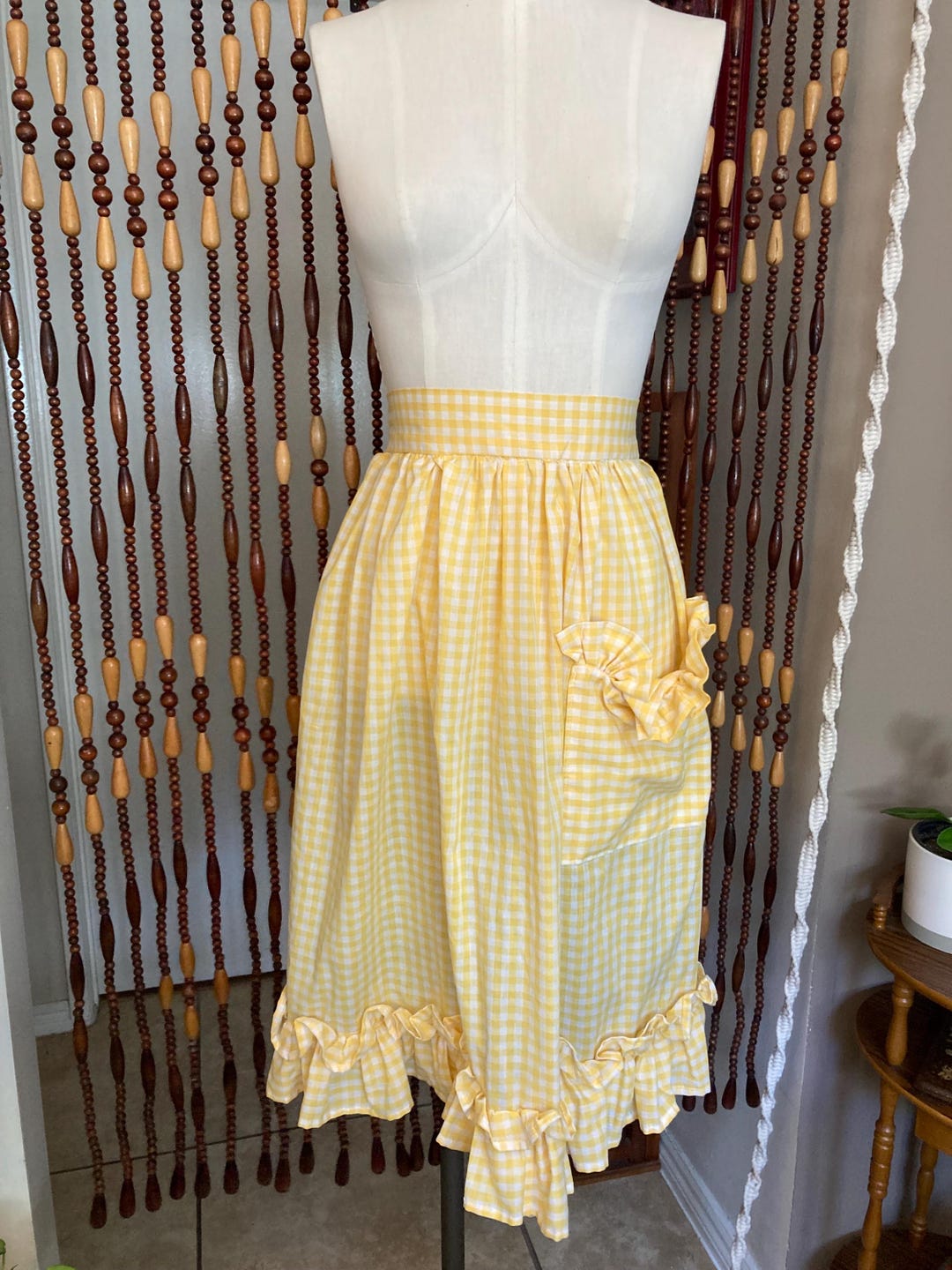 Cute 70’s Gingham Apron 1970’s Apron Vintage Apron Boho Apron Gingham ...