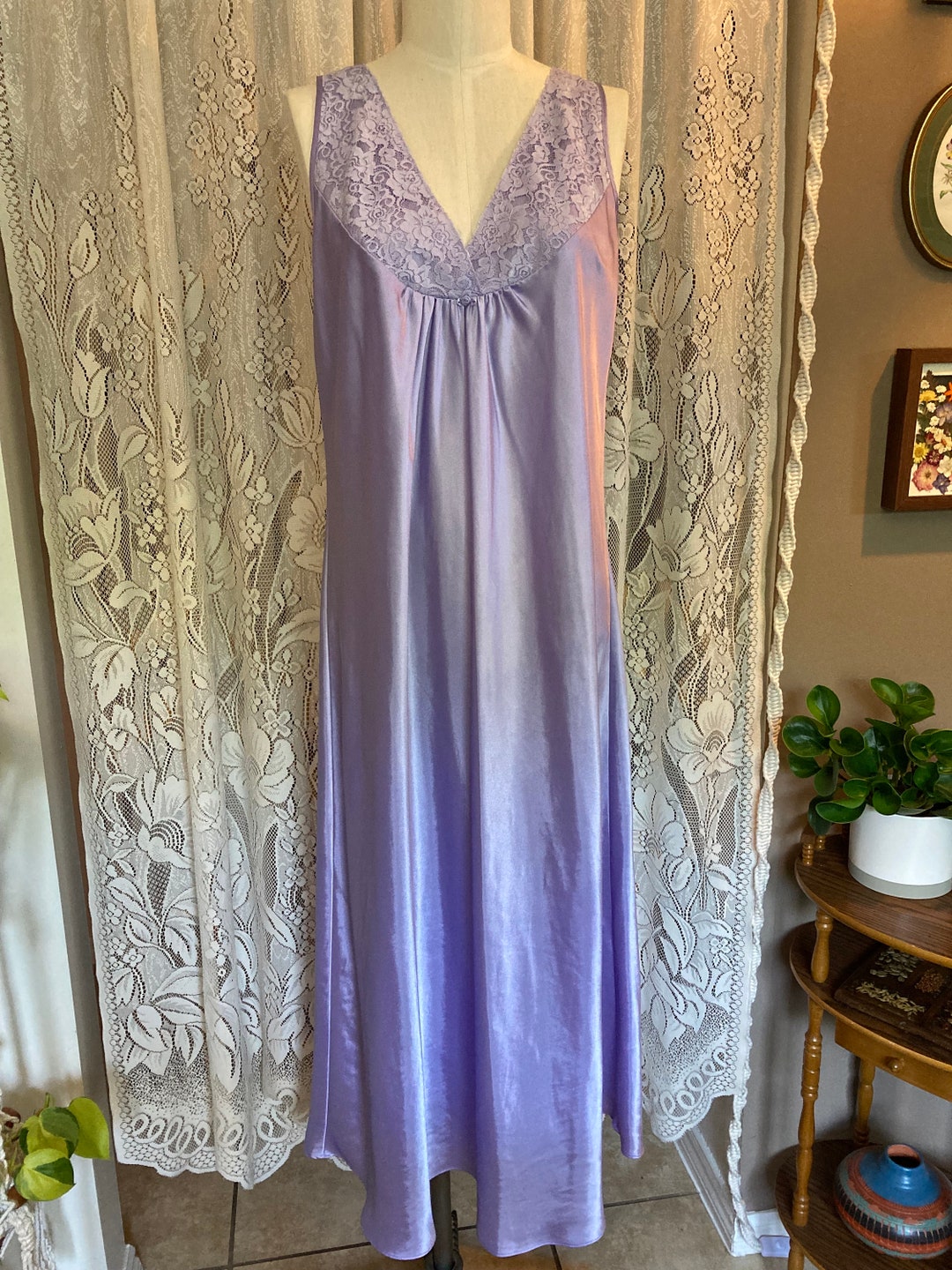 Vintage Slip Dress 70s Purple Slip Vintage Lingerie Boho Slip Dress ...