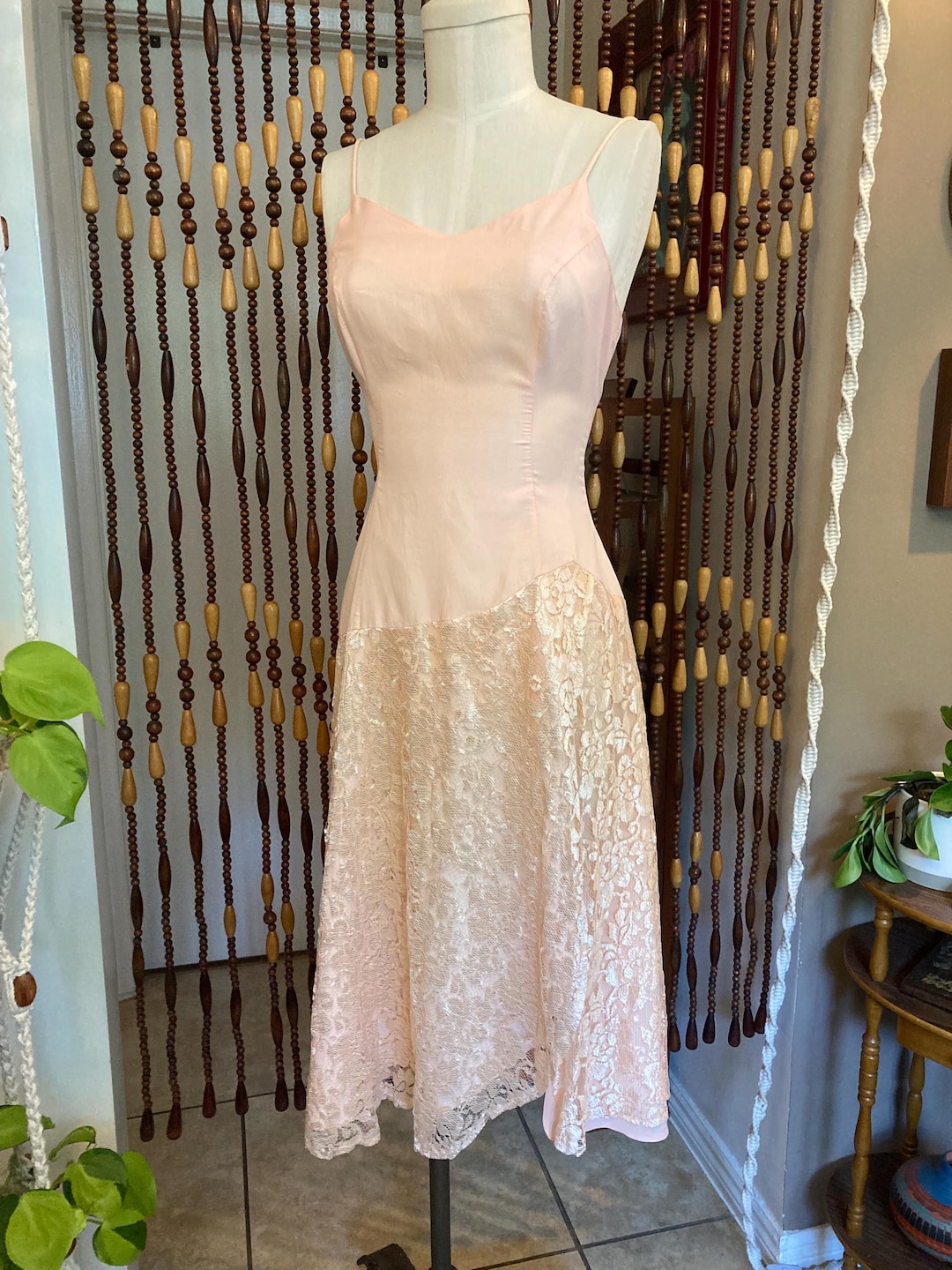 80s Dirty Dancing Peach Party Dress 80s Lace Party Dress 80s Drop Waist ...