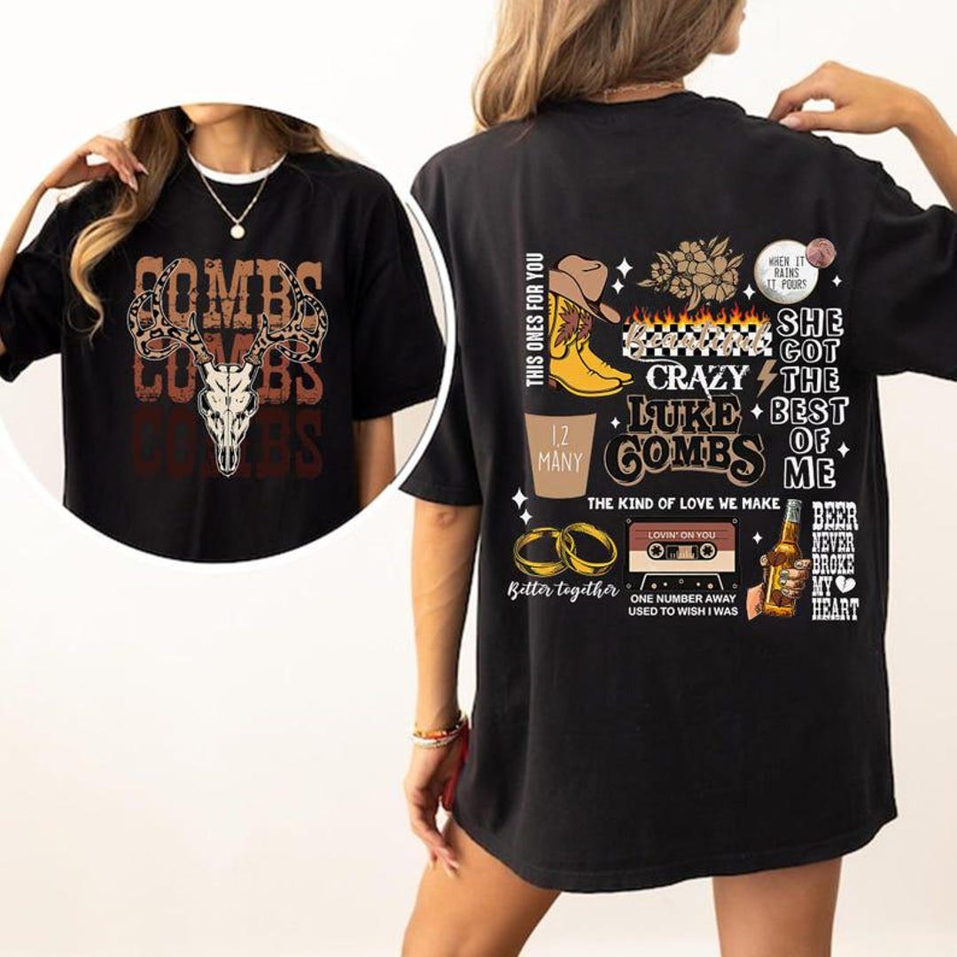 Combs Bullhead Merch, Country Music Digital File, Luke Combs World Tour ...
