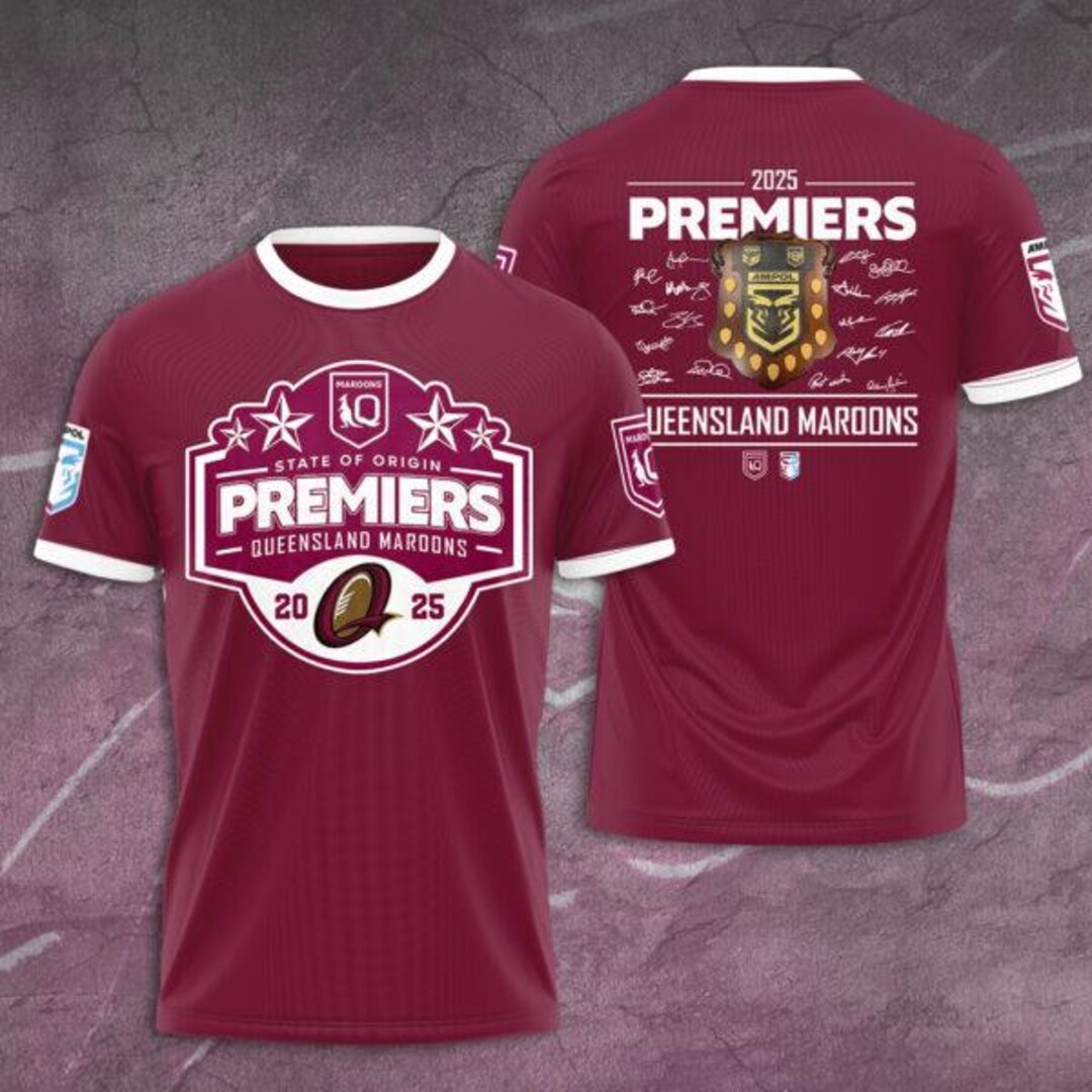 New_queensland Maroons 2025-queensland Maroons 3D Apparel Shirt ...