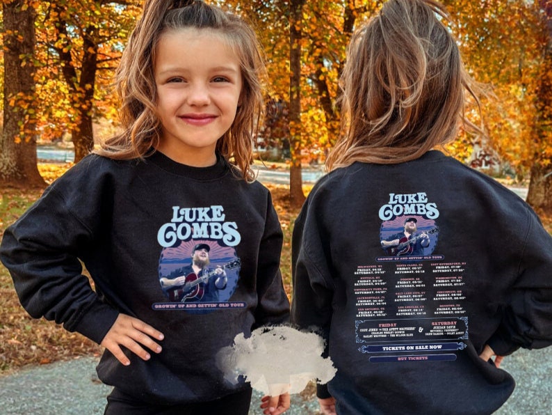 Luke Combs 2024 Tour Growing up and Getting Old Youth Shirt, Luke Combs ...