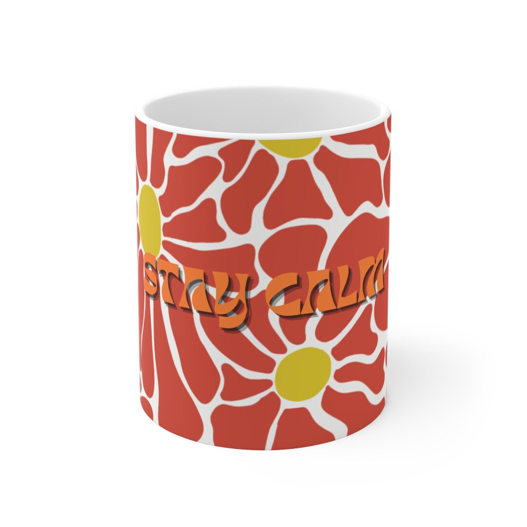 Stay Calm Mug, Meditation Coffee Cup, Relaxation Tea Mug, Stress Relief ...