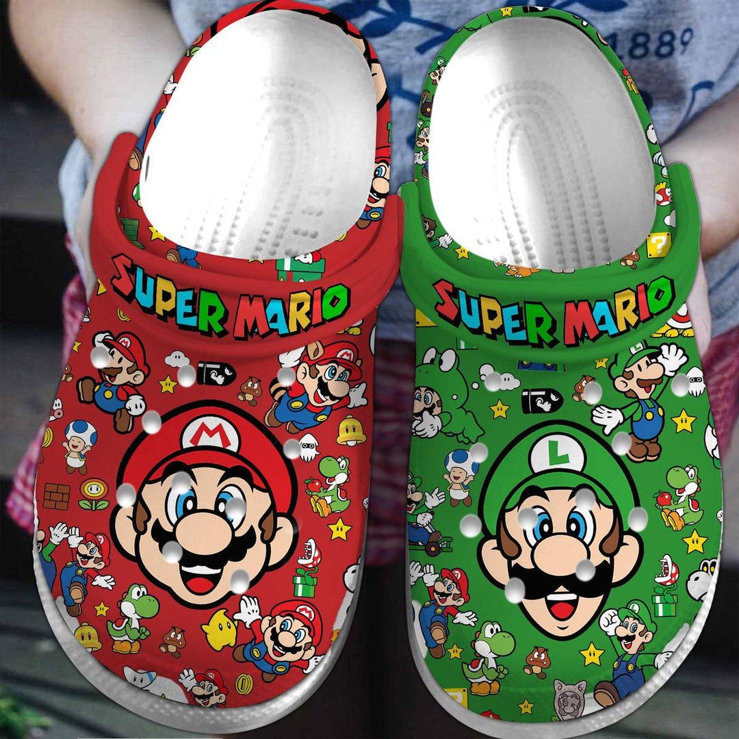 Super Mario Shoes, Luigi Mario Sandals, Video Game Men Shoes, Mario ...