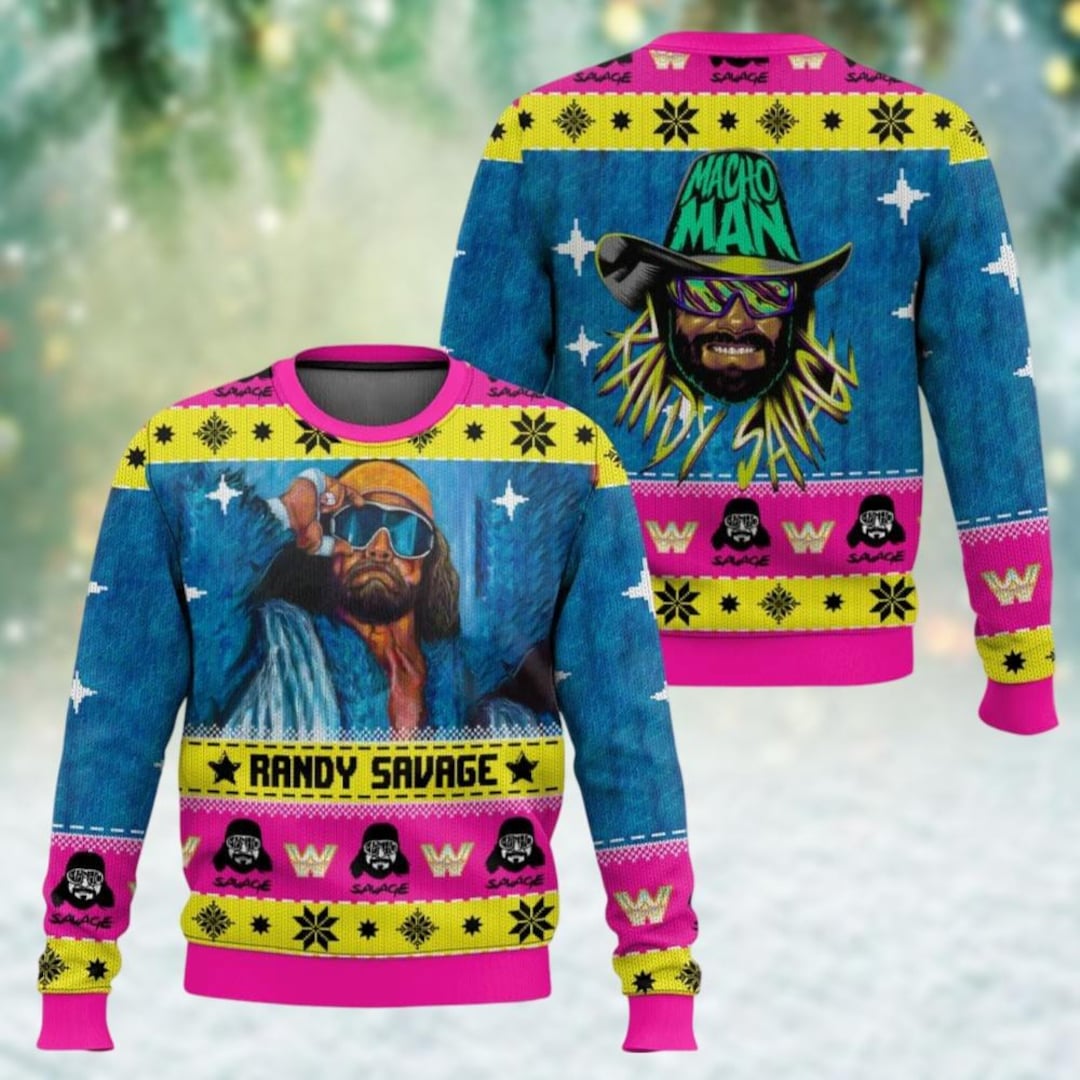Randy Savage Ugly Sweater, the Cream of the Crop Christmas Sweatshirt, Macho Man Ugly Sweatshirt ...