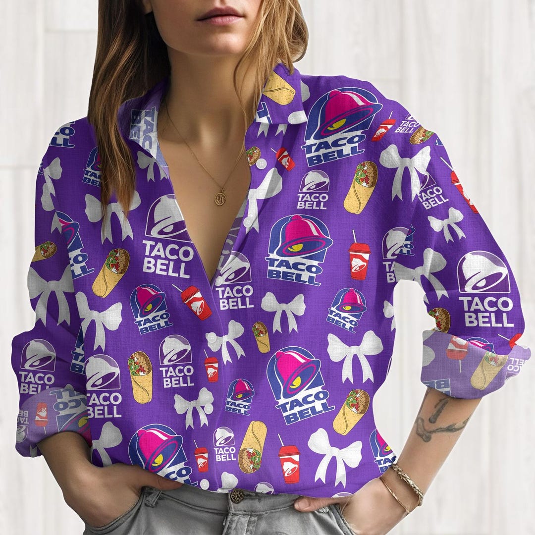 Taco Bell Linen-look Shirt, Tacos Coquette Women Blouses, Fast Food ...