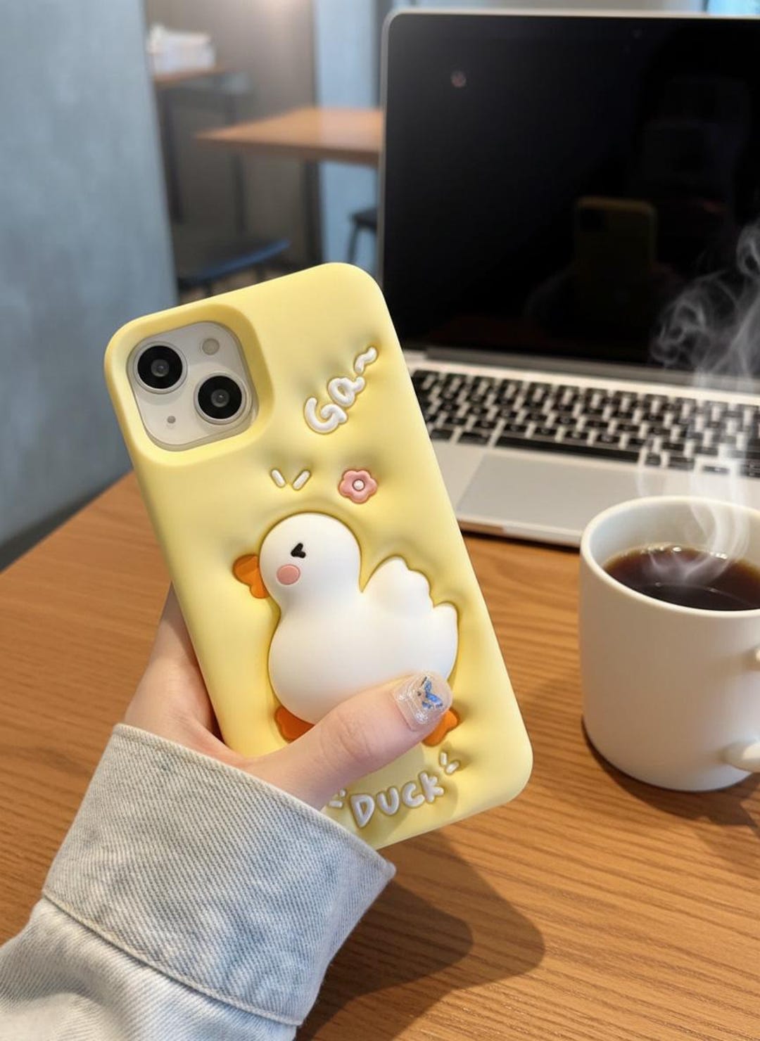 Cute 3D Cartoon Duck Phone Case, Kawaii iPhone Case, Valentine's Day ...