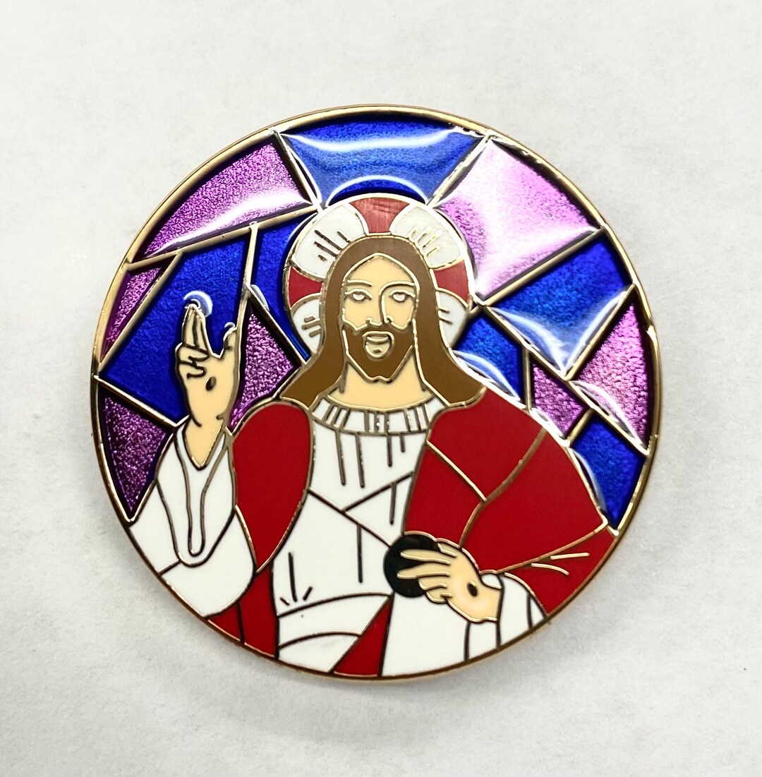 Hard Enamel Pin "the Bread of Life Eucharist Jesus" Unique Gift Stained ...