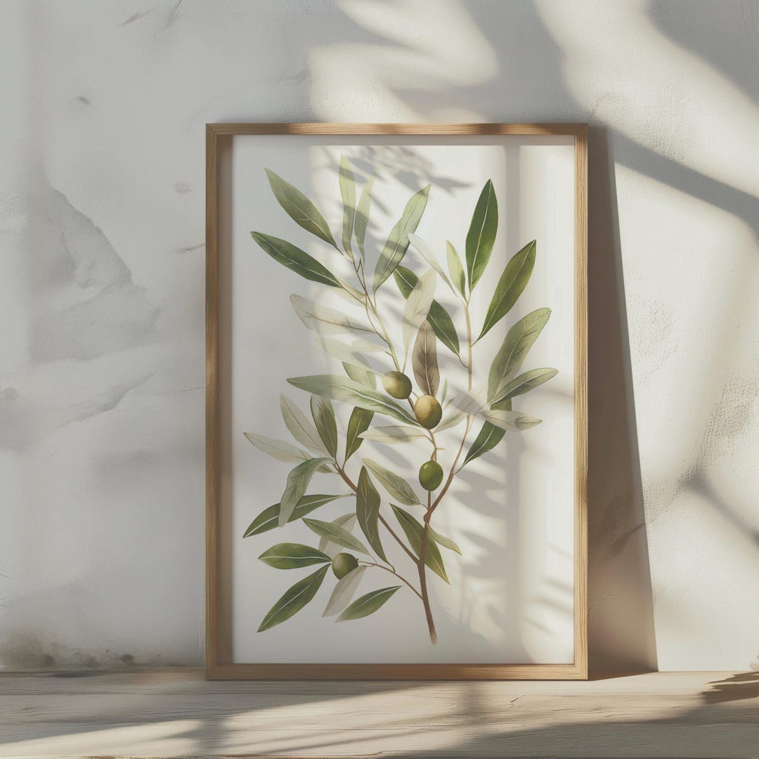 Olive Branch Print Greenery Wall Art Olive Branch Wall Decor Olive ...