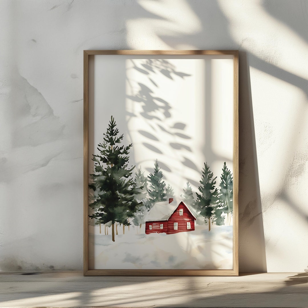 Watercolor Christmas Decor Art Print Winter Home Decor Holiday Art ...