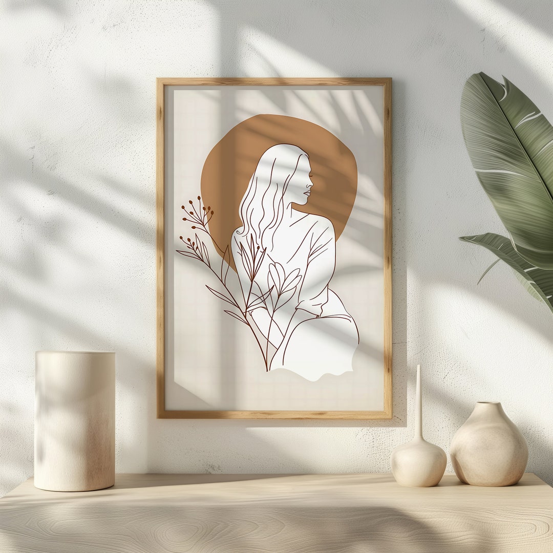Abstract Woman Art Print Abstract Wall Art Wall Decor Boho Art Print ...