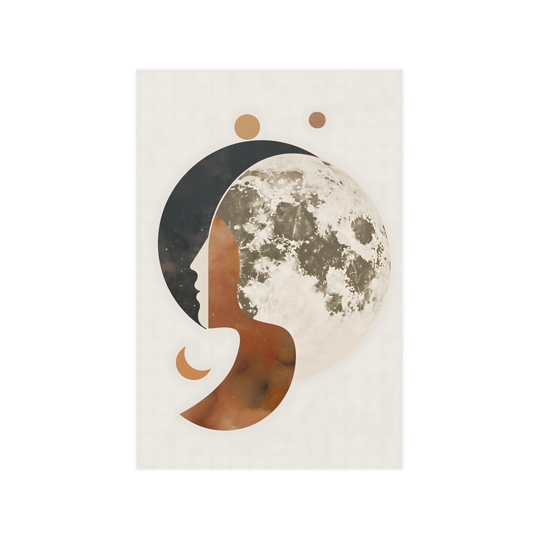 Moon Art Print Abstract Wall Art Wall Decor Moon Art Boho Home Decor ...