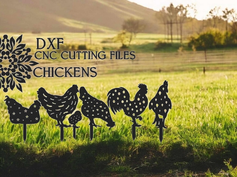 Chickens - CNC CUT FILE, Hens, Rooster, Chick, Barn Yard Animals 6 Pack ...