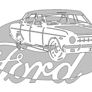 Ford Vintage Retro Car DXF CNC CUTTINGFILE - Old School Classic Car ...