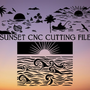 CNC CUTTING FILE - Dxf Sunset Design - Bundle Pack - Download Digital ...