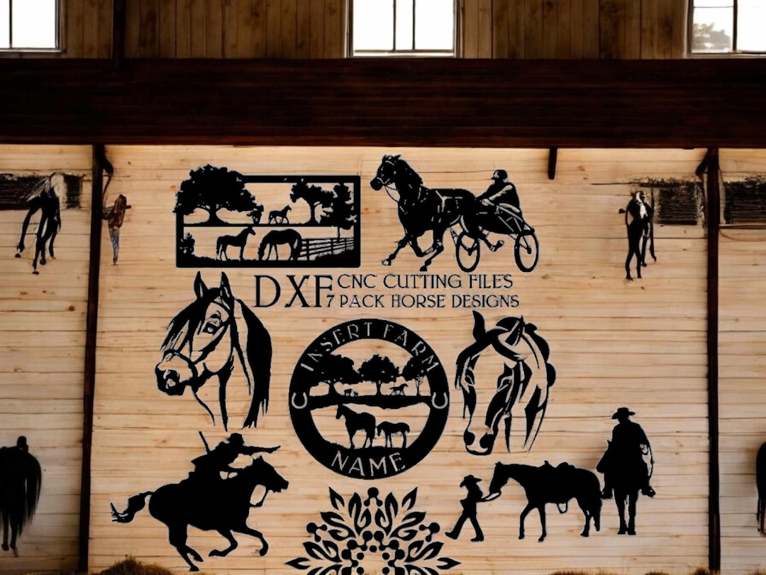 Horses - DXF CNC CUTTINGFILE - 7 Pack Horse Designs, Dxf Download ...