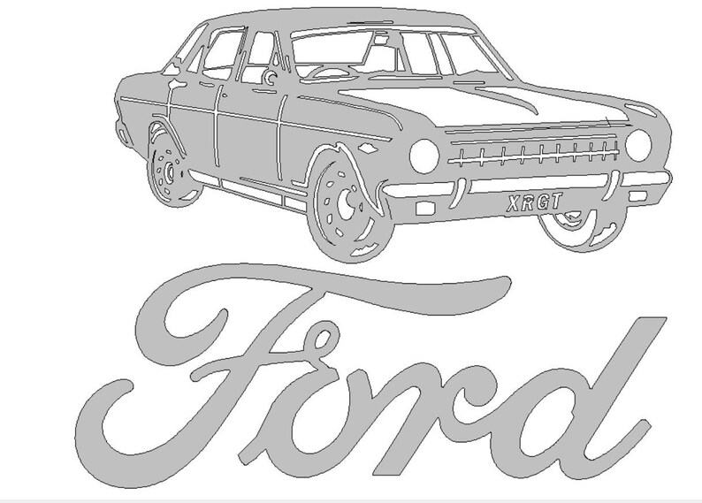Ford Vintage Retro Car DXF CNC CUTTINGFILE - Old School Classic Car ...