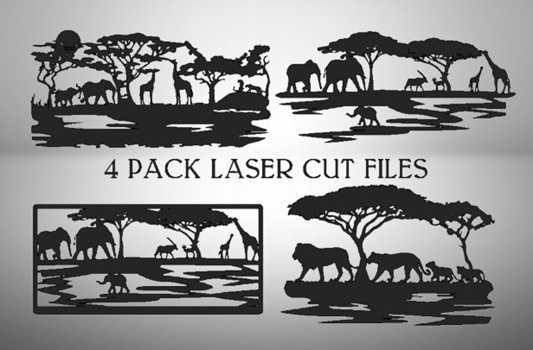 CNC CUTTING FILE- Safari Scenes Bundle Pack - Download Digital Cut ...