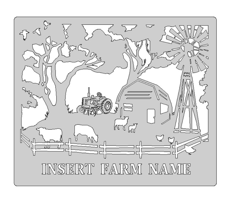 Farm Sign DXF CNC CUTTINGFILE Customize - Property / Home / Barn Sign ...