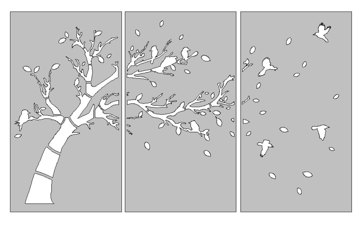 CNC CUTTING FILE - Tree Panels Trio Designs - Bundle Pack - Download ...