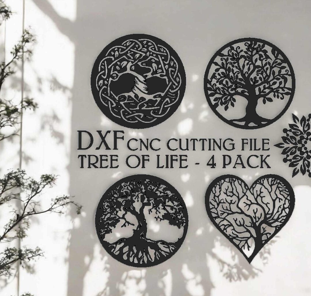 Tree of Life DXF CNC CUTTINGFILE - 4 Pack Tree of Life Designs - Laser ...