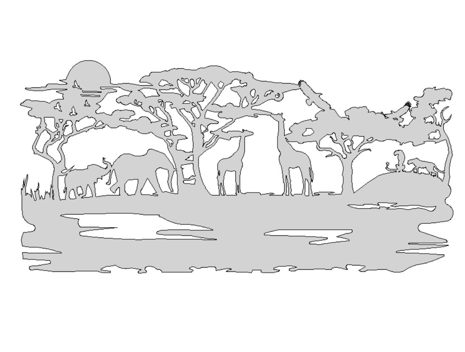 CNC CUTTING FILE- Safari Scenes Bundle Pack - Download Digital Cut ...