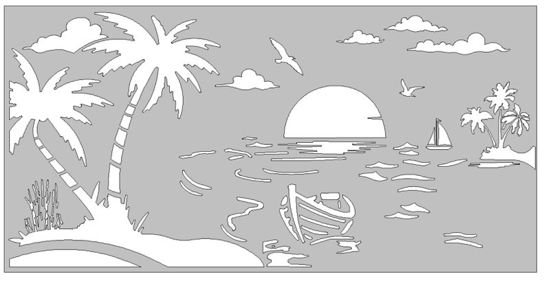 CNC CUTTING FILE - Dxf Sunset Design - Bundle Pack - Download Digital ...