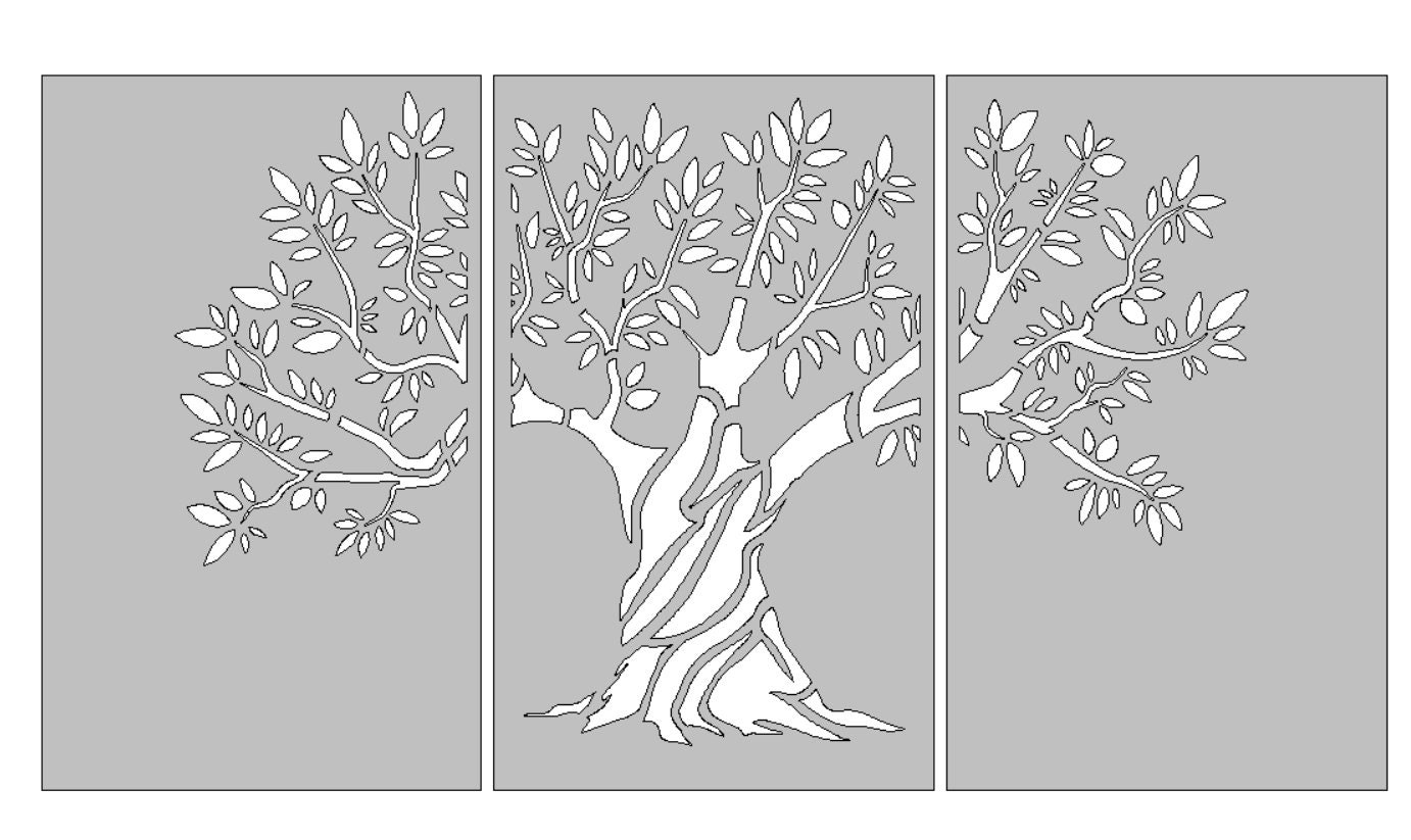 CNC CUTTING FILE - Tree Panels Trio Designs - Bundle Pack - Download ...