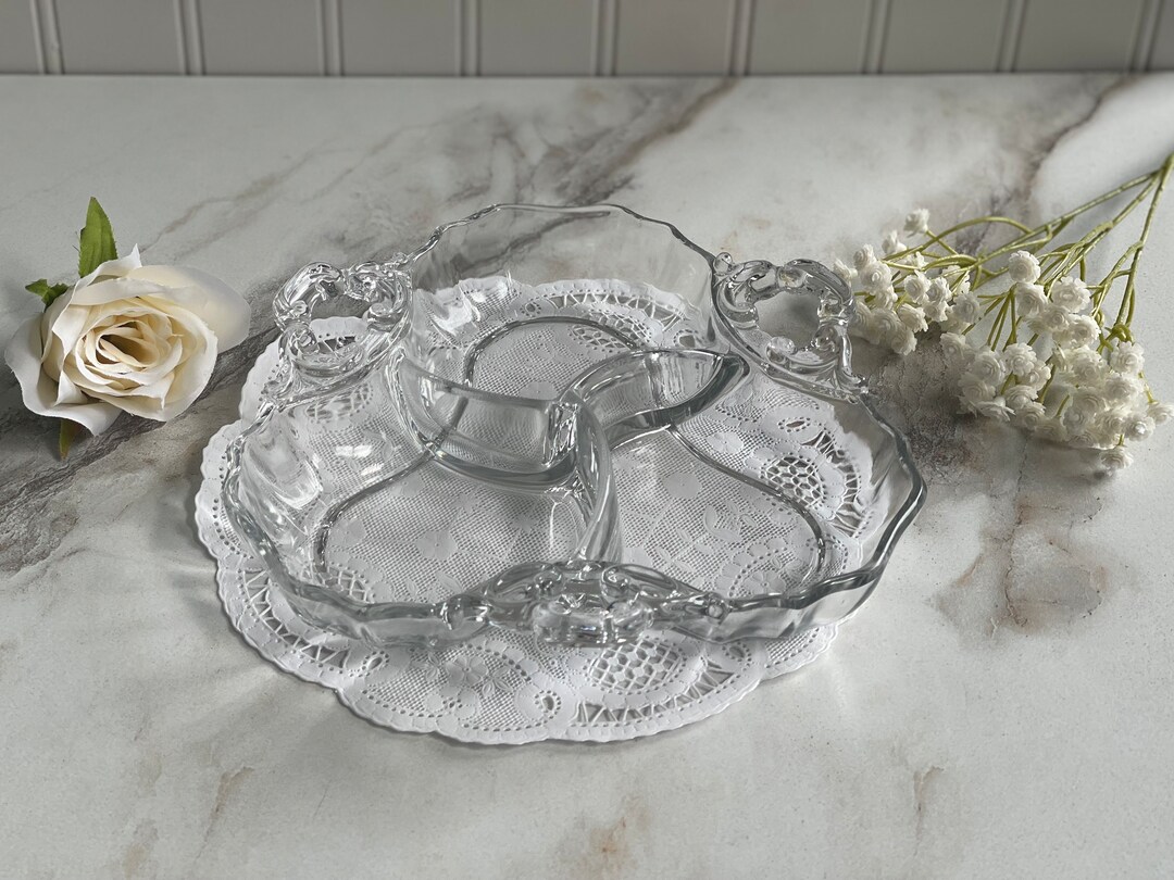 Cambridge Clear 3-part Handled Divided Serving Condiment Relish Dish - Etsy