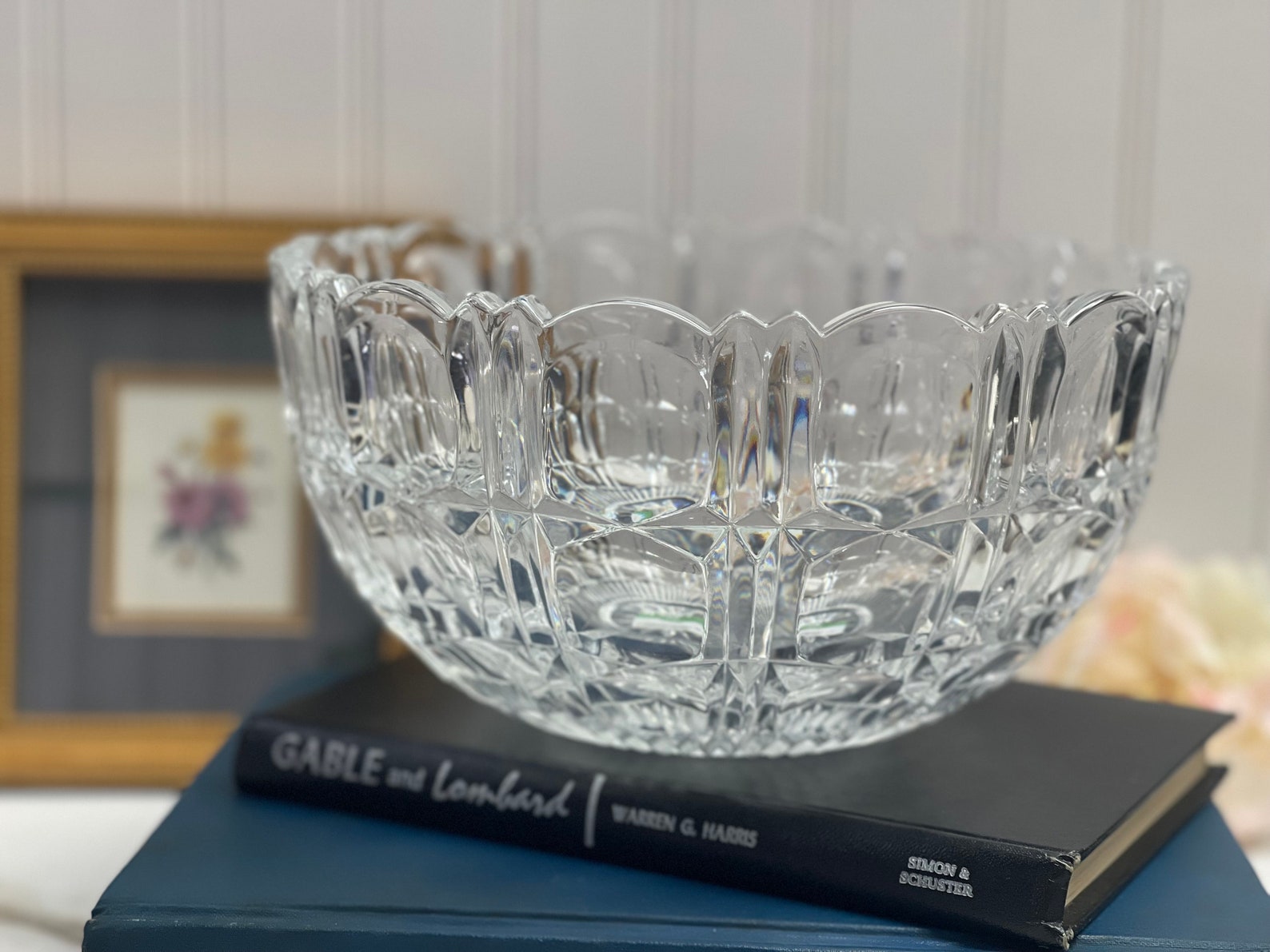 Vintage Mikasa Crystal Bowl With Starburst Design on Base and Scalloped ...