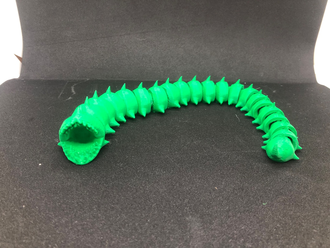 Articulated Purple Worm | Flexible Worm Monster Toy | 3D Printed Worm ...