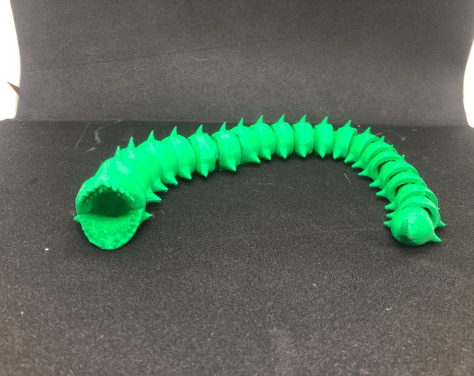 Articulated Purple Worm Flexible Worm Monster Toy 3D Printed Worm Toy ...