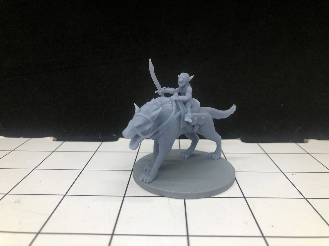 Goblin Worg Rider 28mm D&D Resin Figures Monster Miniature Design by ...