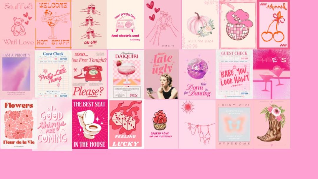 Preppy Posters, Pink Posters, Dorm Posters, College, Girls Room, Preppy ...