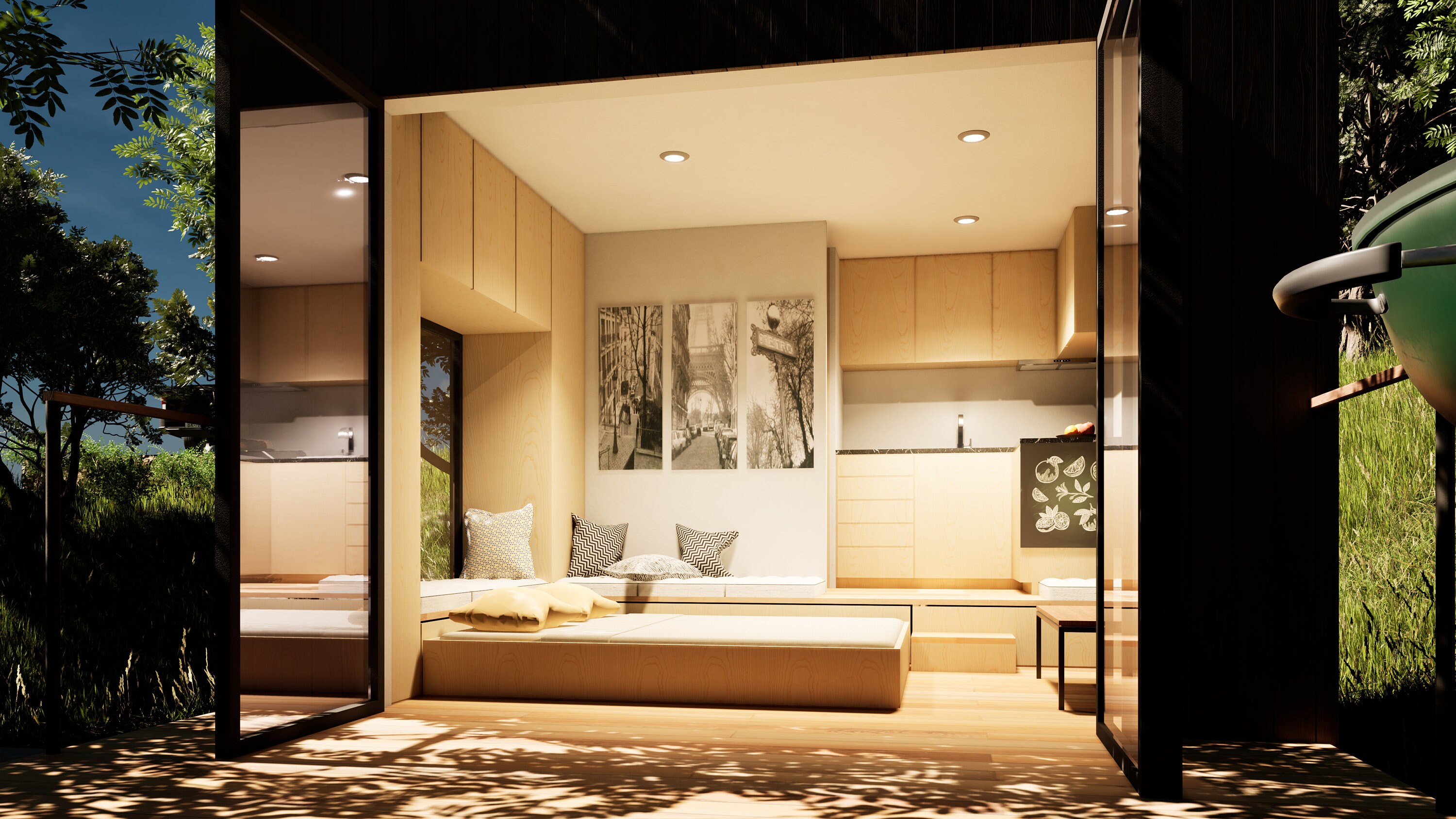 Tiny House Plans - Plano De Casa Pequeña Moderna - Refugio - Planos De ...