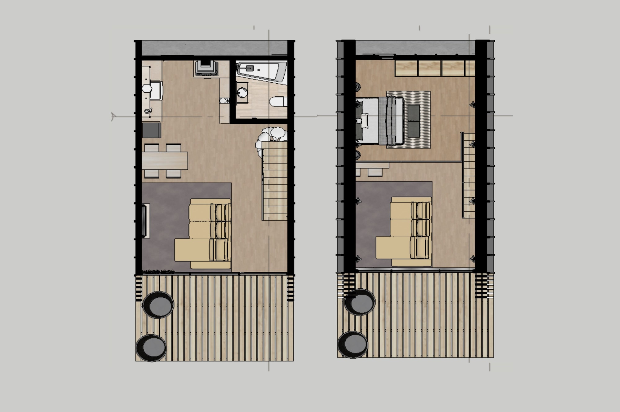 Modern Small Cabin Plan: Tiny House Design (PDF, Render) - Etsy