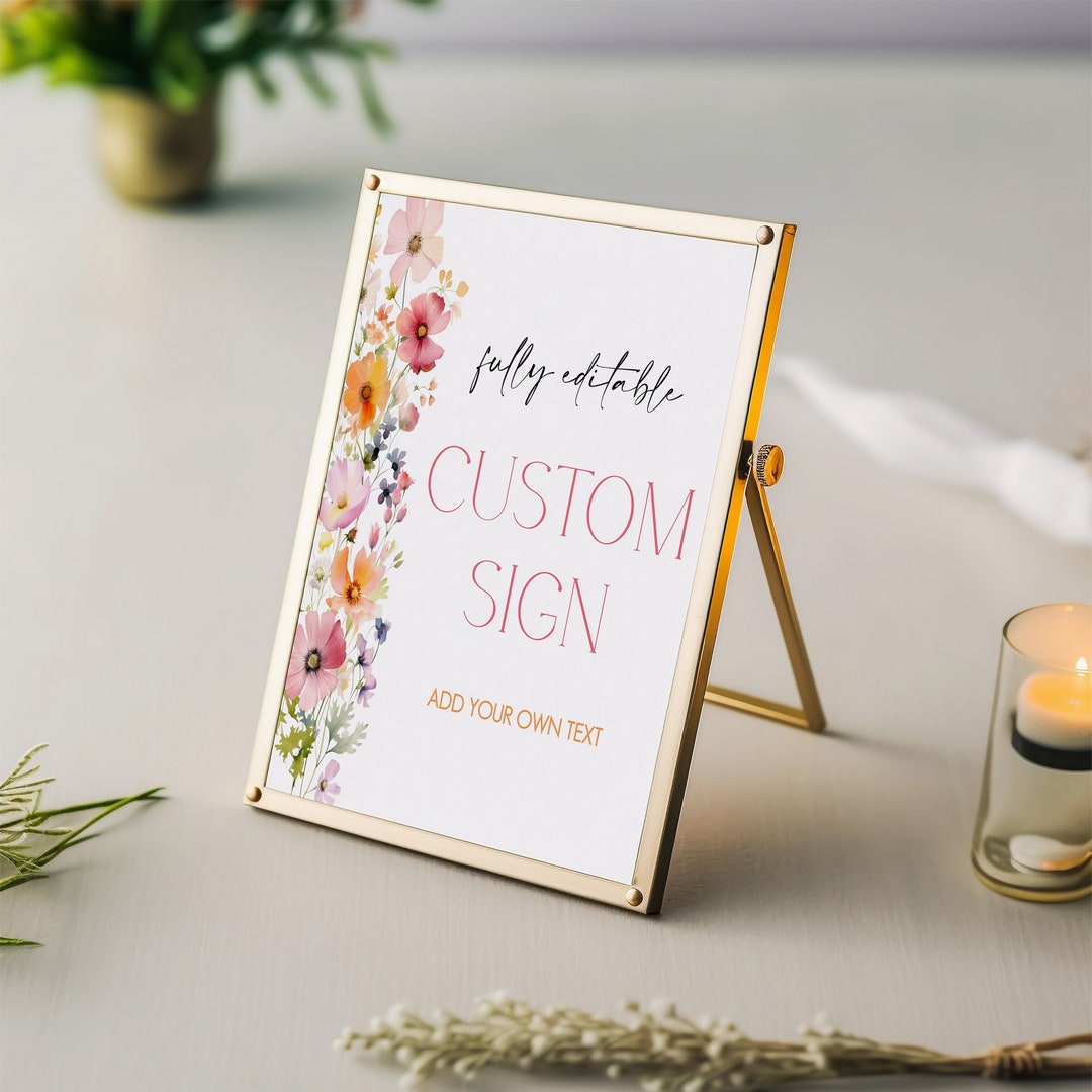 Wildflower Custom Bridal Shower Sign, Editable Bridal Shower Custom ...